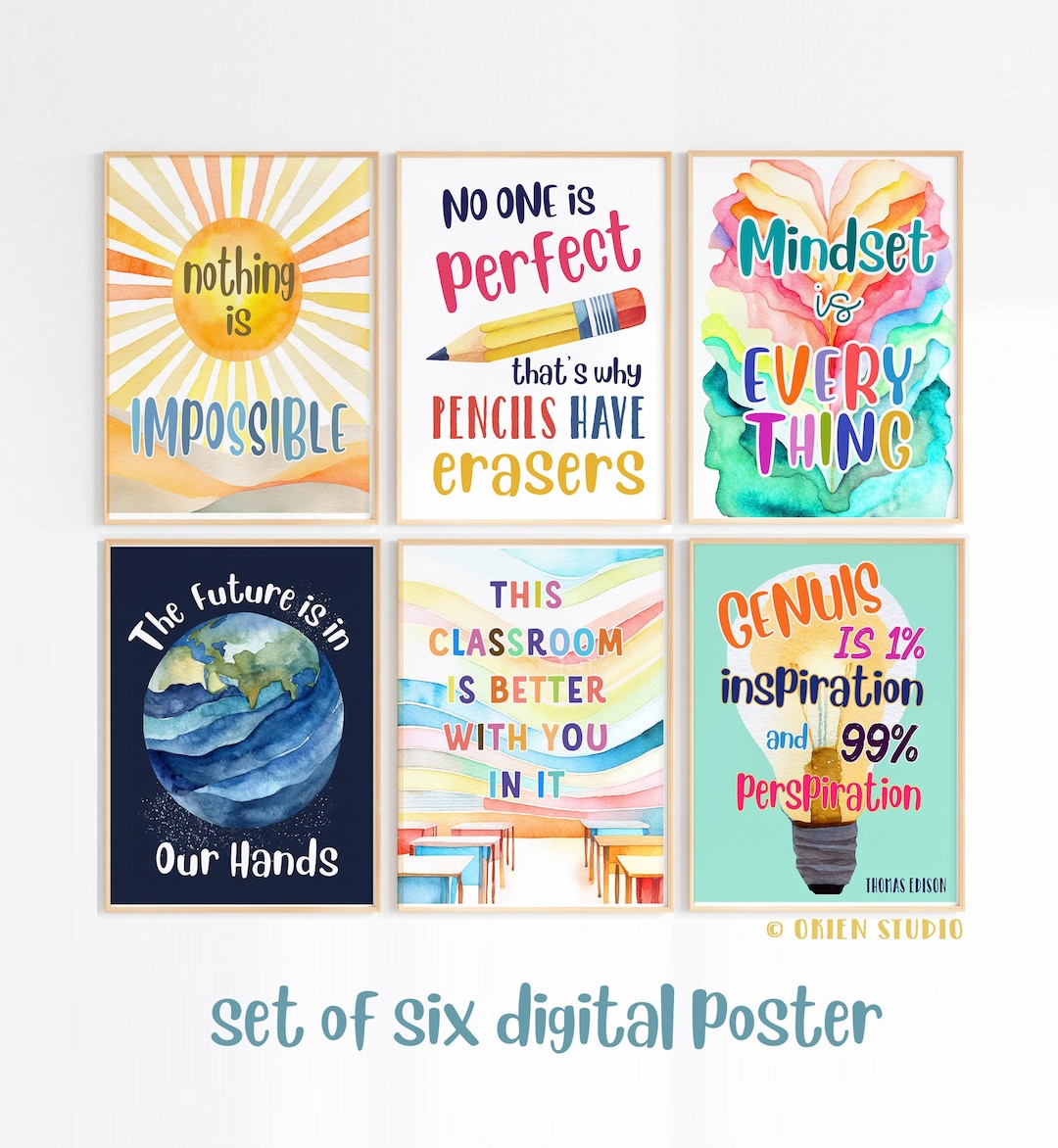 Neatz Growth Mindset Posters Classroom Decor, Classroom Motivational ...