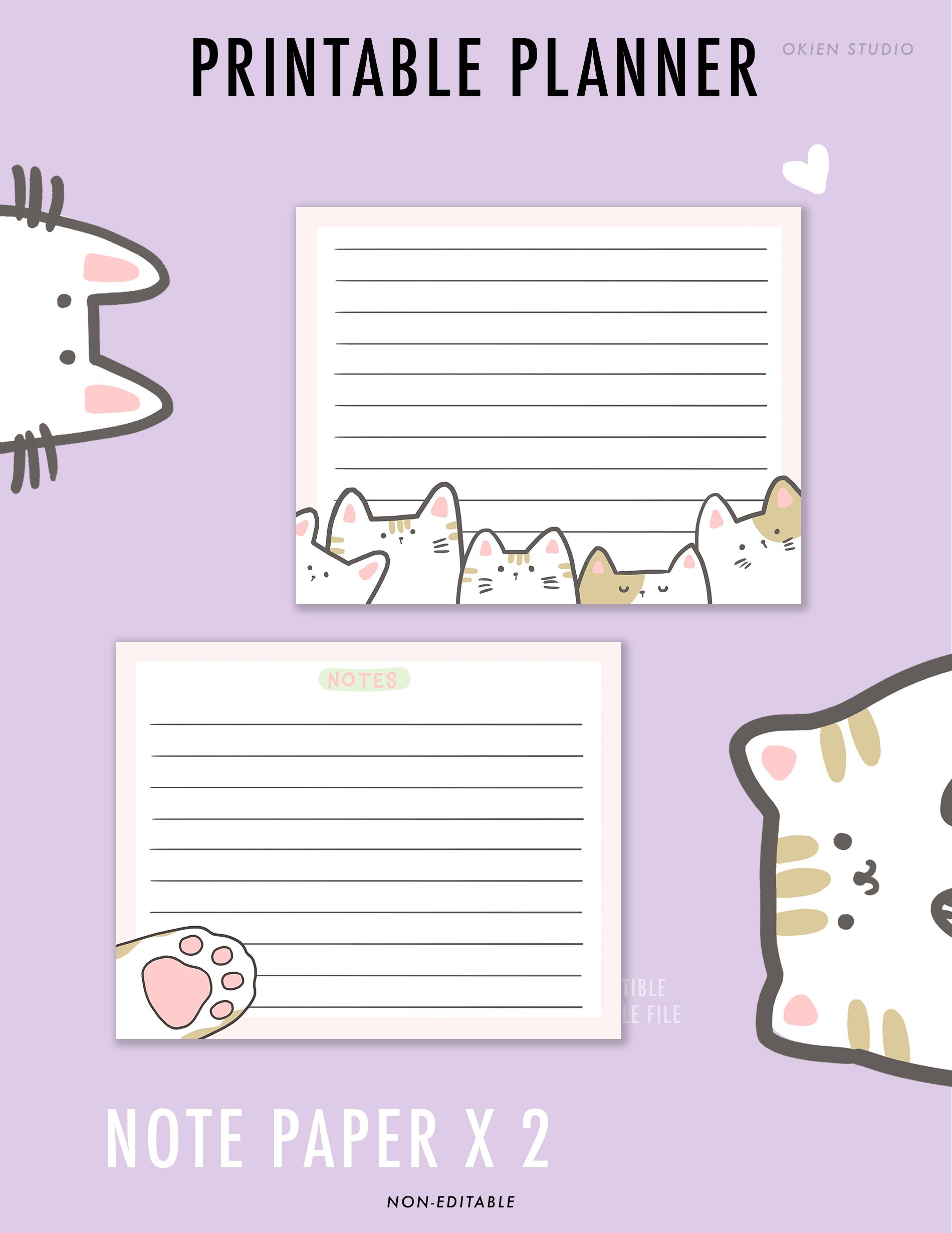 Cat Monthly Planner Cat Weekly Planner Digital planner | Etsy