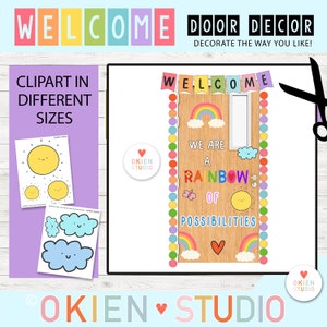 Rainbow Bulletin Board Kit, Cute Clipart Classroom Setup, Rainbow of ...