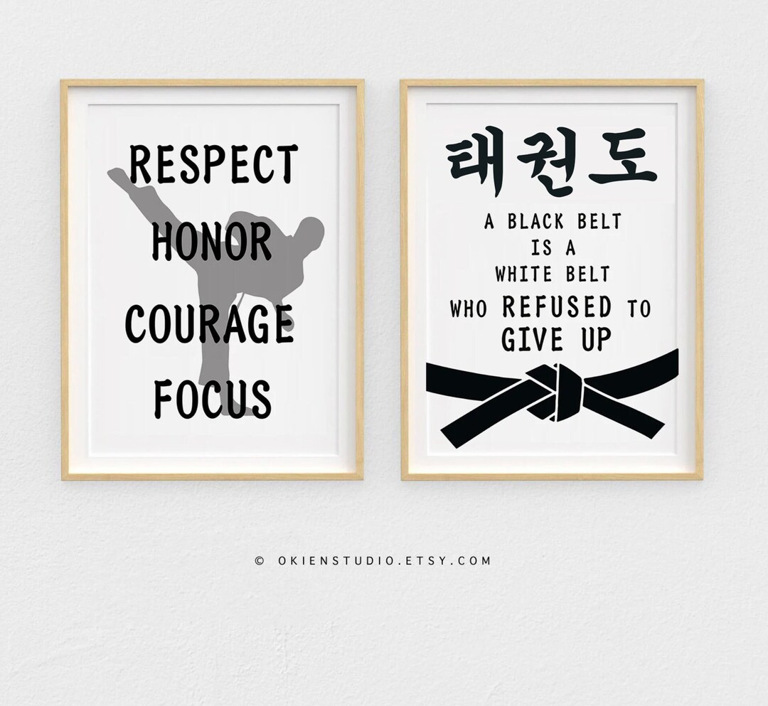 Taekwondo Poster Set, Taekwondo Black Belt Gift, 태권도, Taekwondo Wall ...