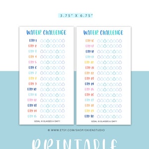Printable, Water Intake Tracker, Insert Printable, 30 Days Water ...