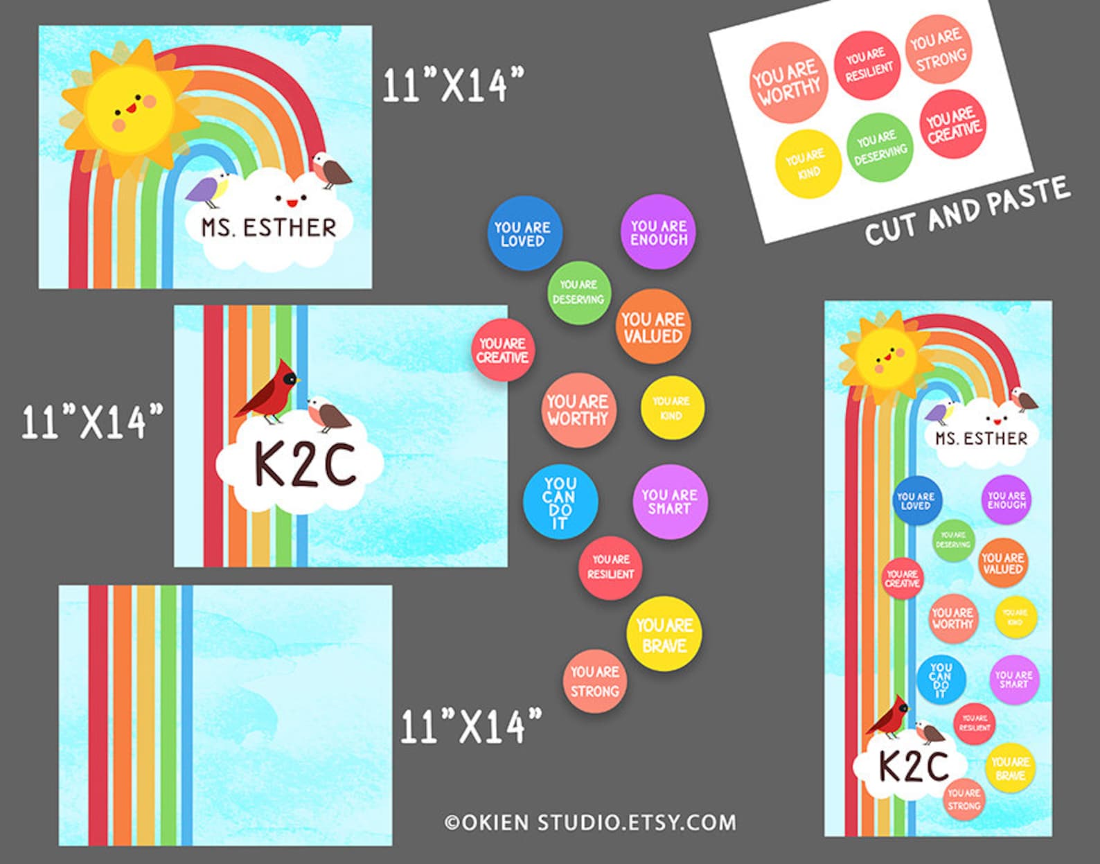 Classroom Door Decoration: Rainbow Positive Affirmations Door Sign ...