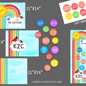 Classroom Door Decoration: Rainbow Positive Affirmations Door Sign ...