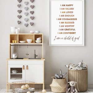 Rising Sun Boho, I Am a Child of God, Positive Affirmation Wall Art ...