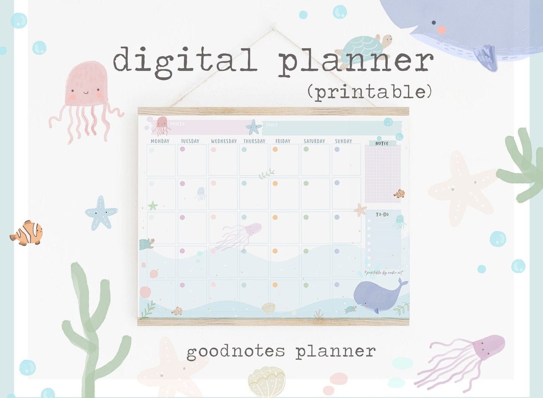 Cutest Planner, Monthly Planner, Whale Planner, Goodnotes Planner ...