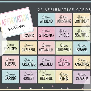 Positive Affirmations Cards Wall Art, Alphabet Letters for Classroom ...