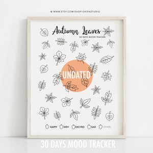 Autumn Leaves Mood Tracker, Printable Tracker, Digital Planner ...