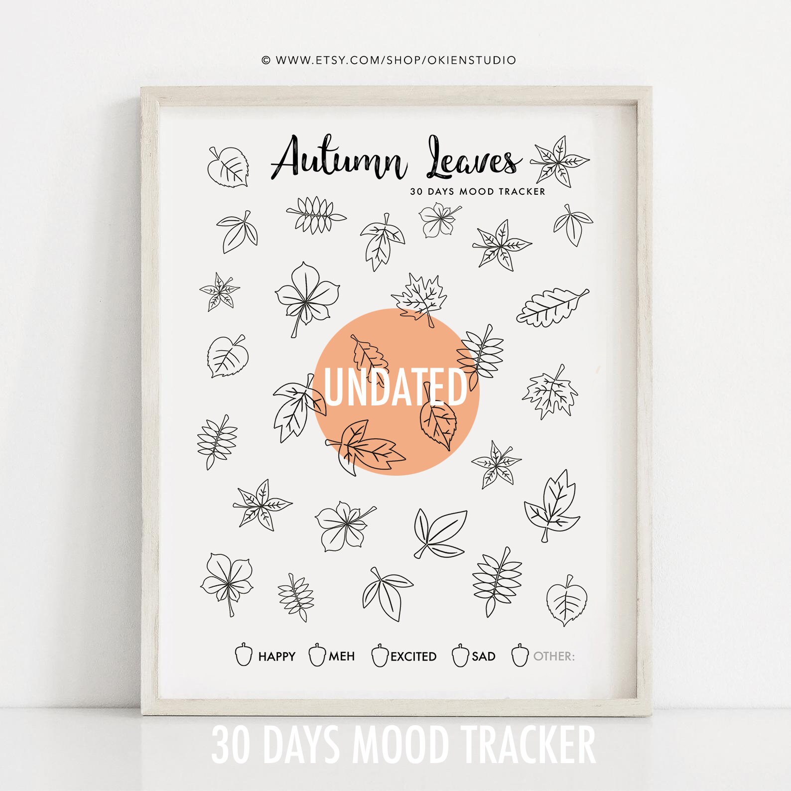 Autumn Leaves Mood tracker printable tracker digital | Etsy
