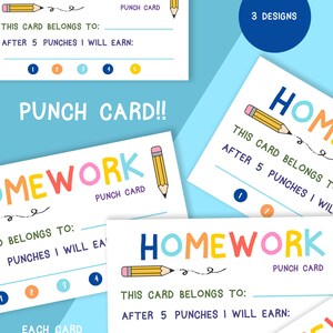 Printable Kids Reward Punch Card: Homeschool Classroom (JPEG) - Etsy