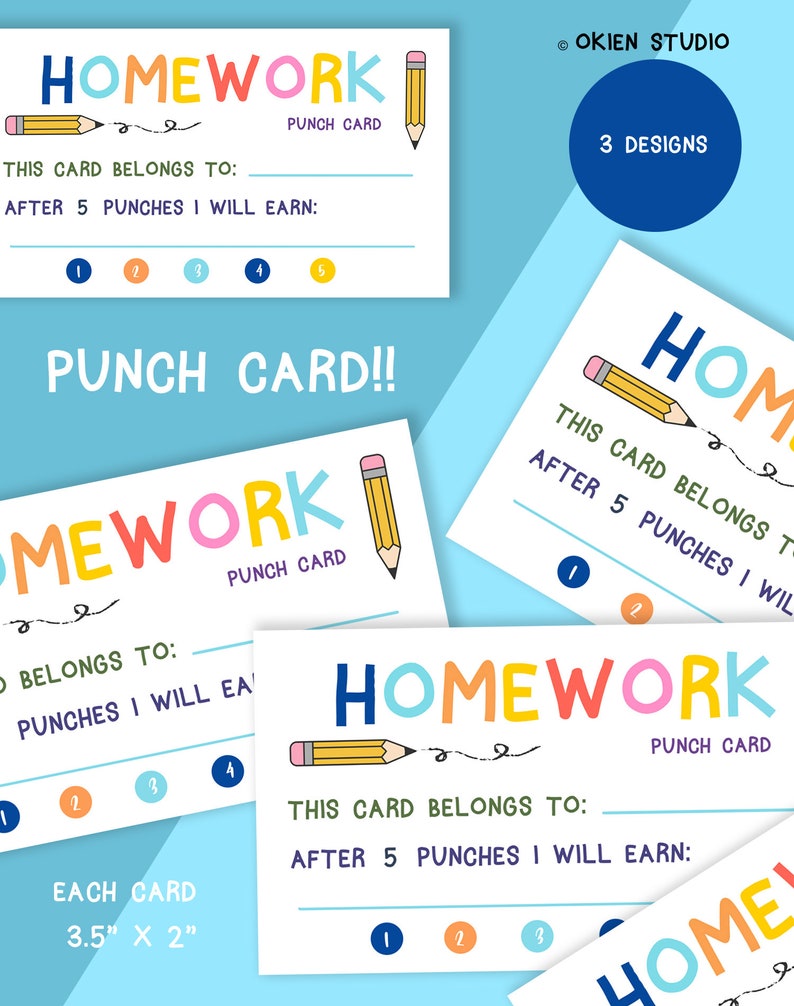Printable Kids Reward Punch Card: Homeschool Classroom (JPEG) - Etsy