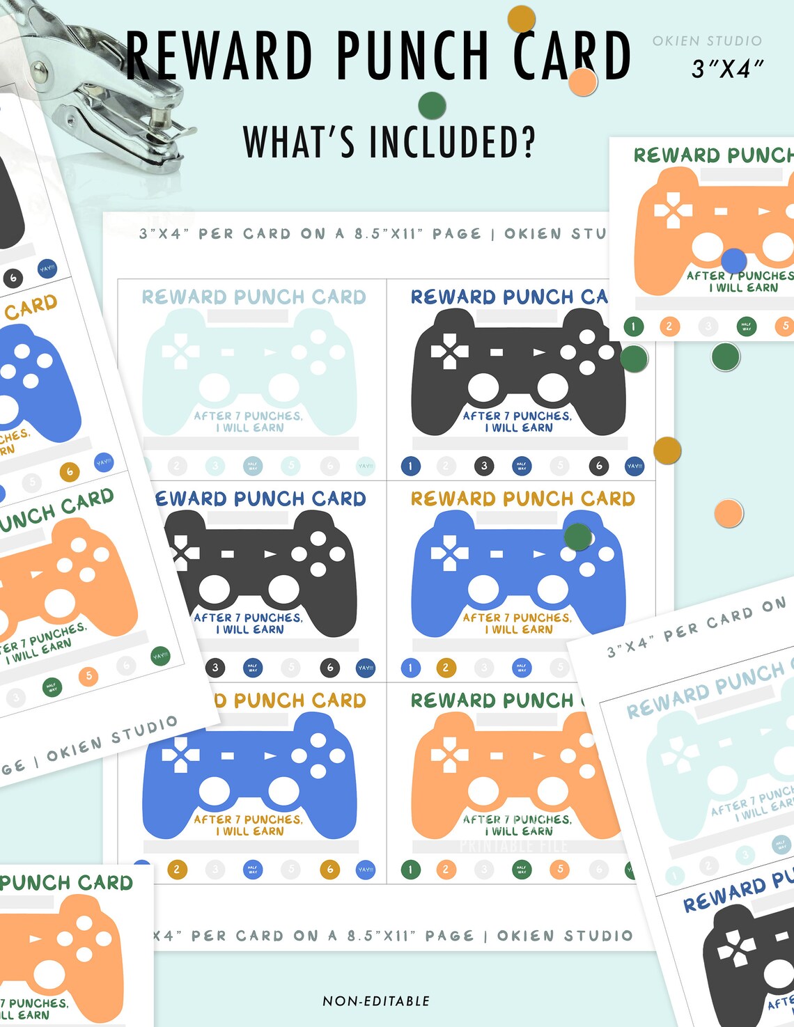 Video Game Printable Reward Punch Card Gaming PC PS Game - Etsy
