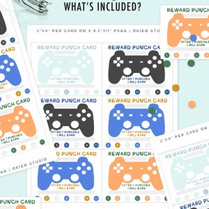 Video Game Printable, Reward Punch Card, Gaming PC, PS Game, Homeschool ...