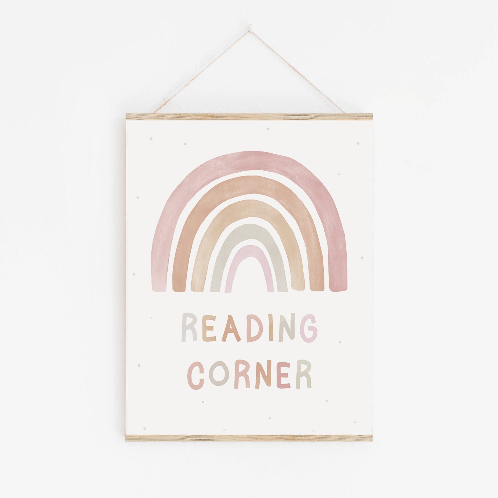 Rainbow Reading Corner Sign Boho Reading Corner Set Neutral - Etsy