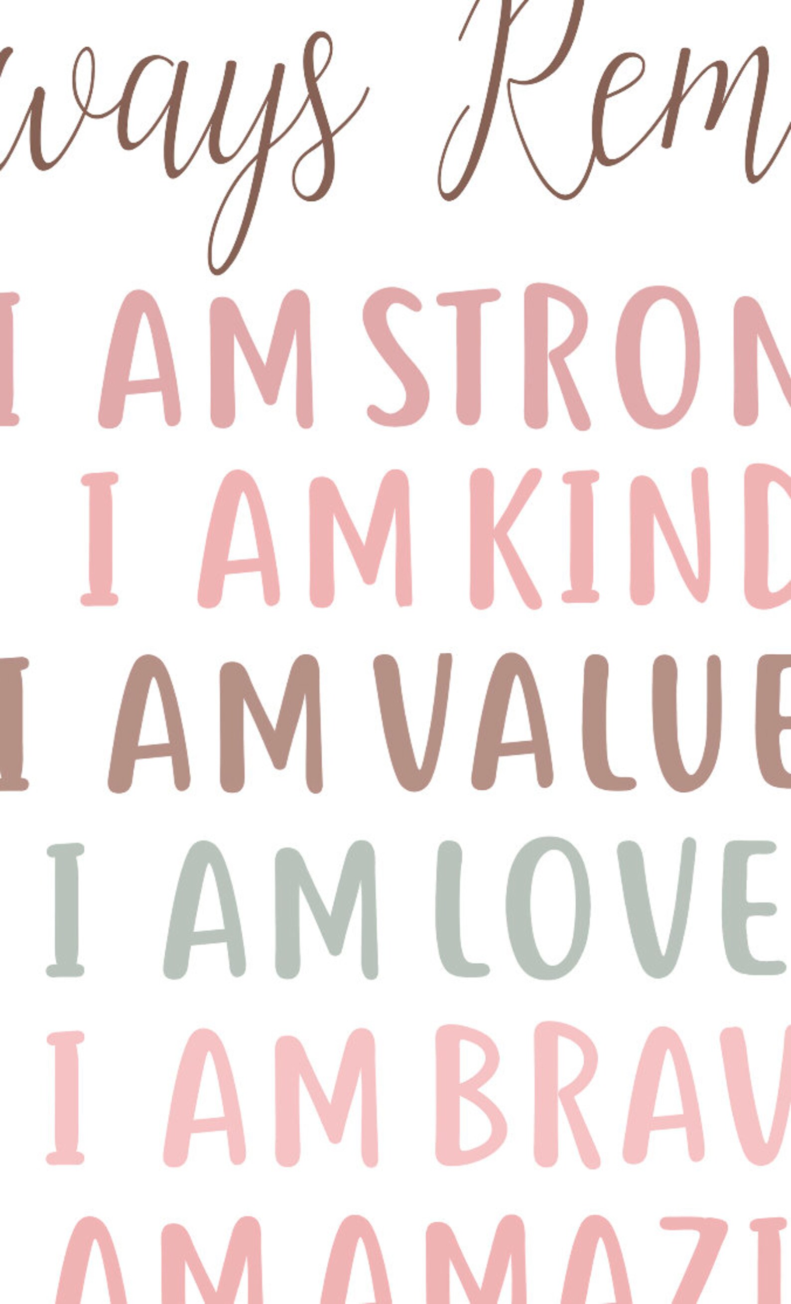 Positive Affirmations Wall Art I Am Sign Dreamcatcher Baby - Etsy