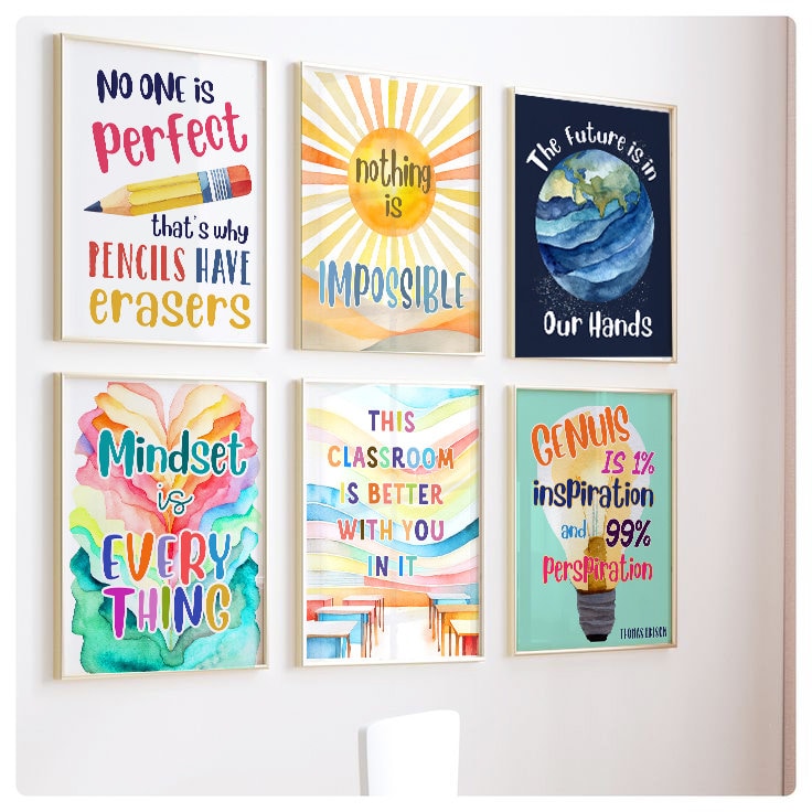 Growth Mindset Posters: Watercolor Classroom Decor (digital Download ...