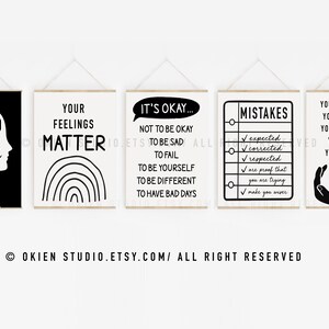 Black and White Classroom Poster: Motivational Poster Set, Positive ...