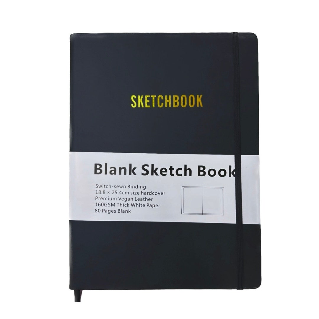 Black Sketchbook (white Paper) 7.5 X 10.5 - Etsy