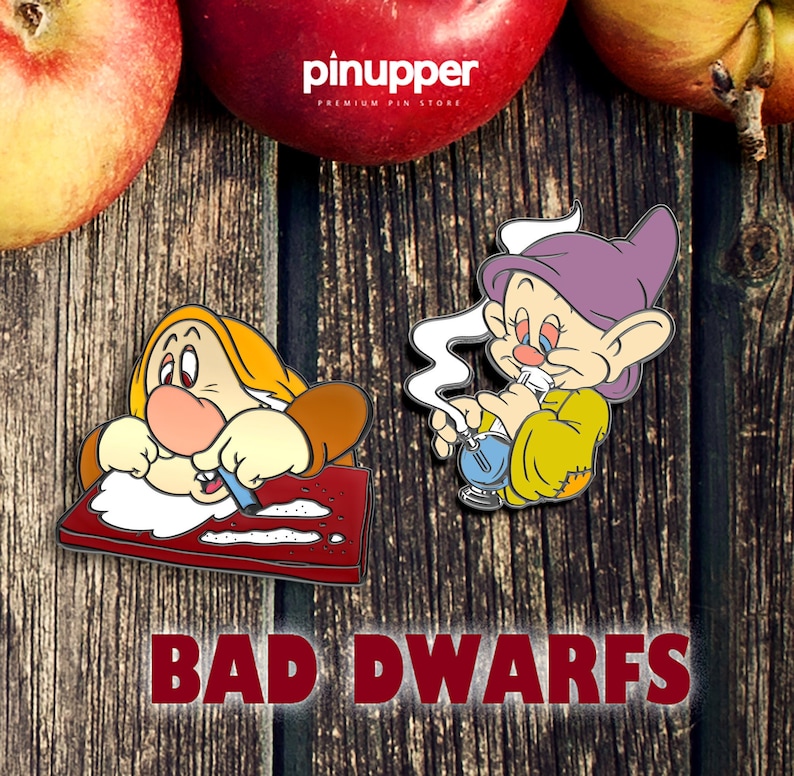 Sneezy Bad Dwarfs Enamel Lapel Pins - Etsy