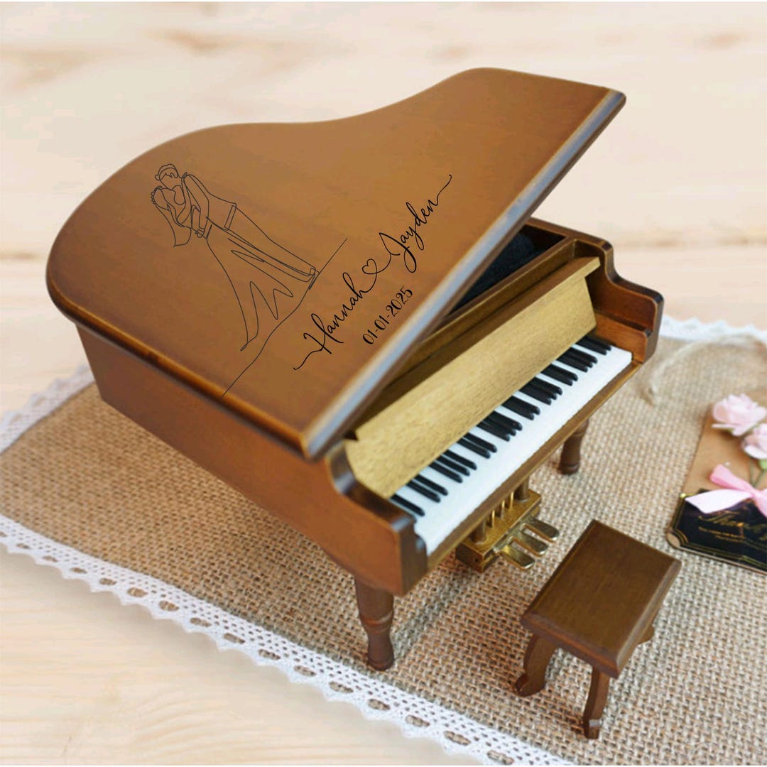 Custom Wood Music Box, Mechanical Music Box, Wedding Gifts, Engagement ...