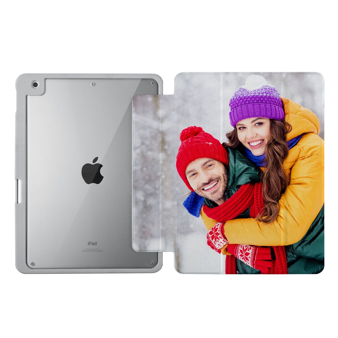 Custom iPad Case With Built-in Pencil Holder Clear Back Cover for 2024 ...