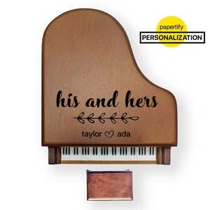 Personalized Initial Name Music Box Antique Vintage Wooden Pianoa Music ...
