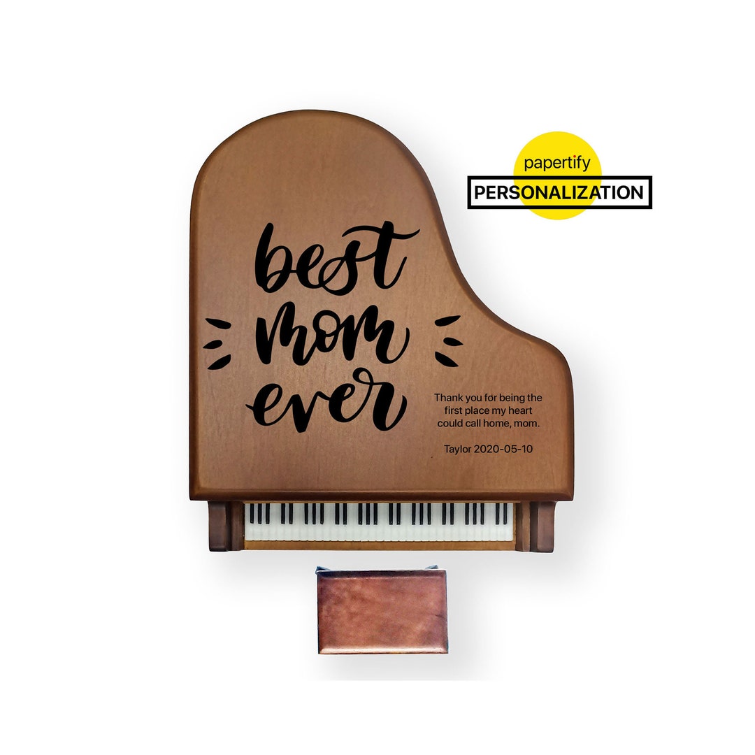 Personalized Initial Name Music Box Antique Vintage Wooden Piano Music ...