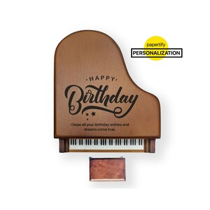 Personalized Initial Name Music Box Antique Vintage Wooden Piano Music ...
