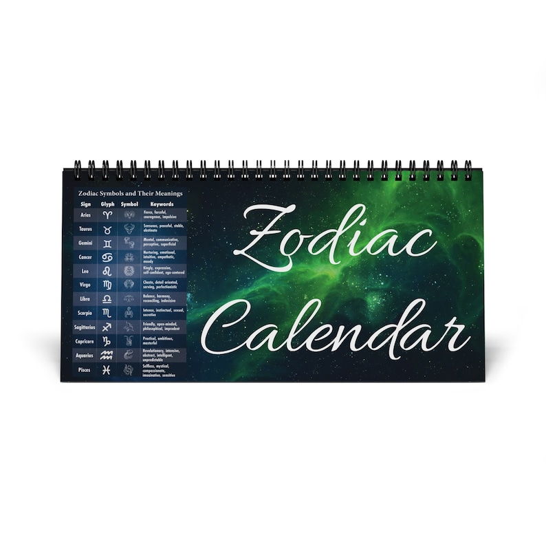 Zodiac Sign Astrology Desktop Calendar 2024 Grid - Etsy