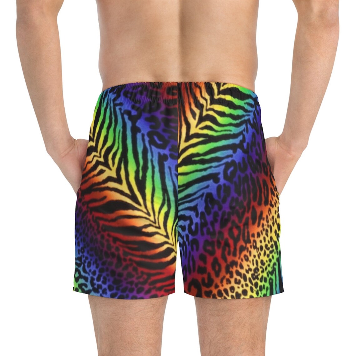 Rainbow Leopard Swim Trunks - Etsy