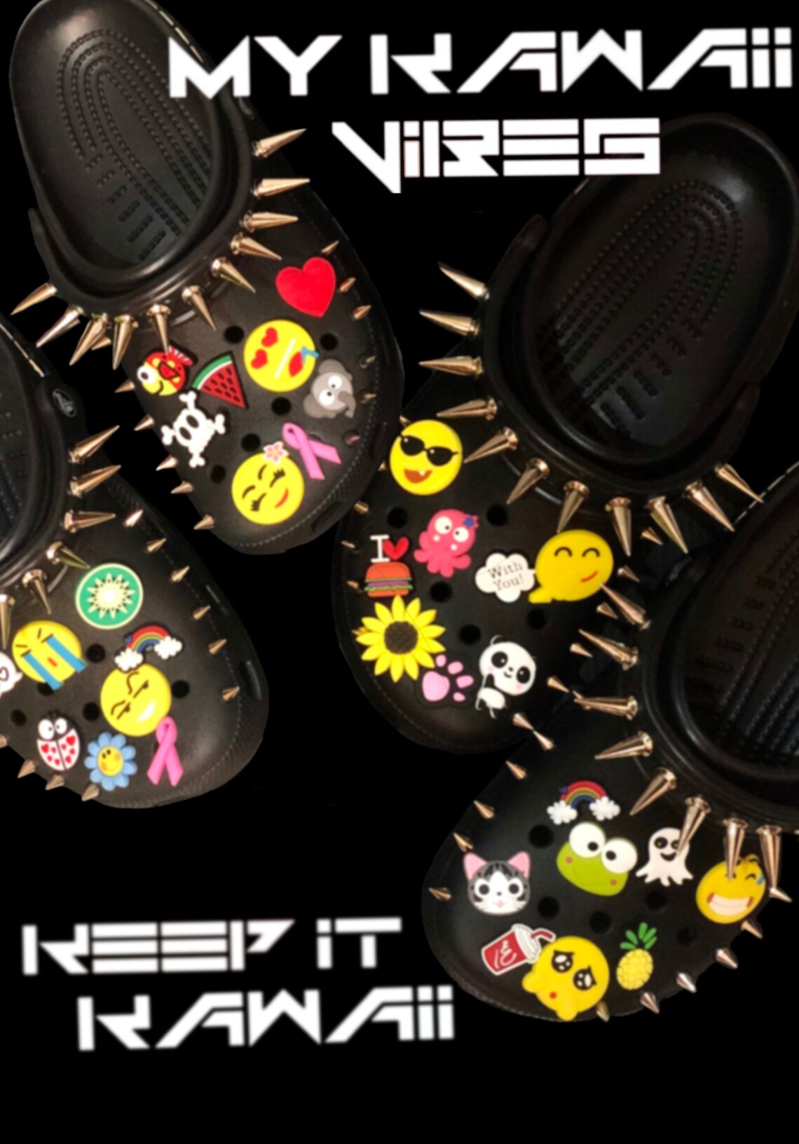 CUSTOM CROCS / goth crocs the kawaii crocs | Etsy