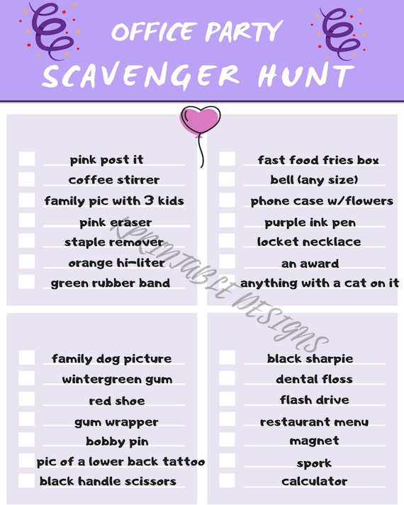 Scavenger Hunt List Team
