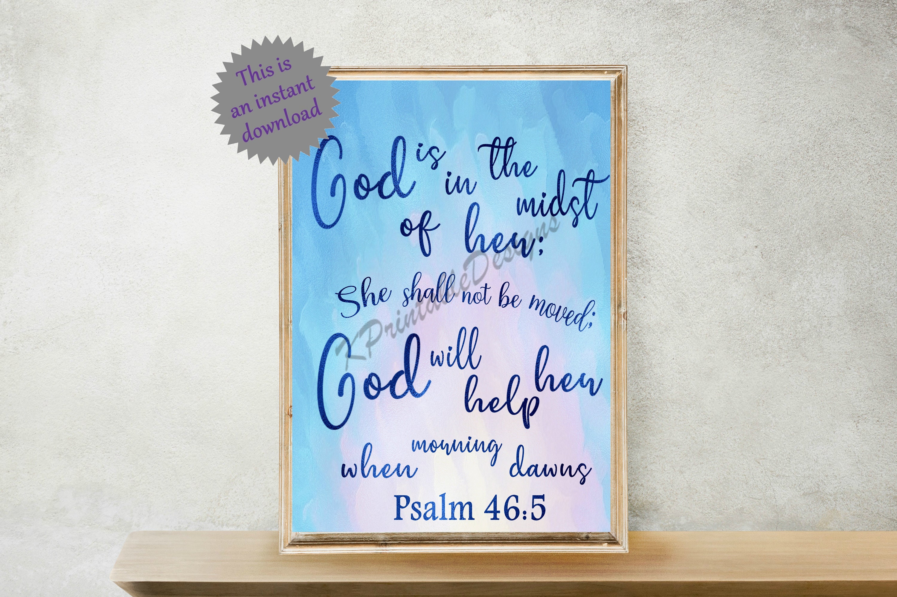 Psalm 46:5 Printable Design Art jpg Filesbible Studybible - Etsy