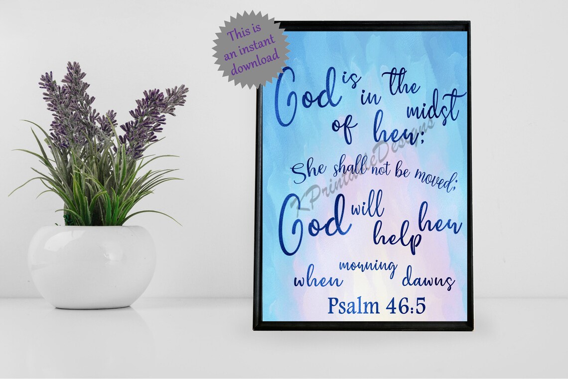 Psalm 46:5 Printable Design Art jpg Filesbible Studybible - Etsy