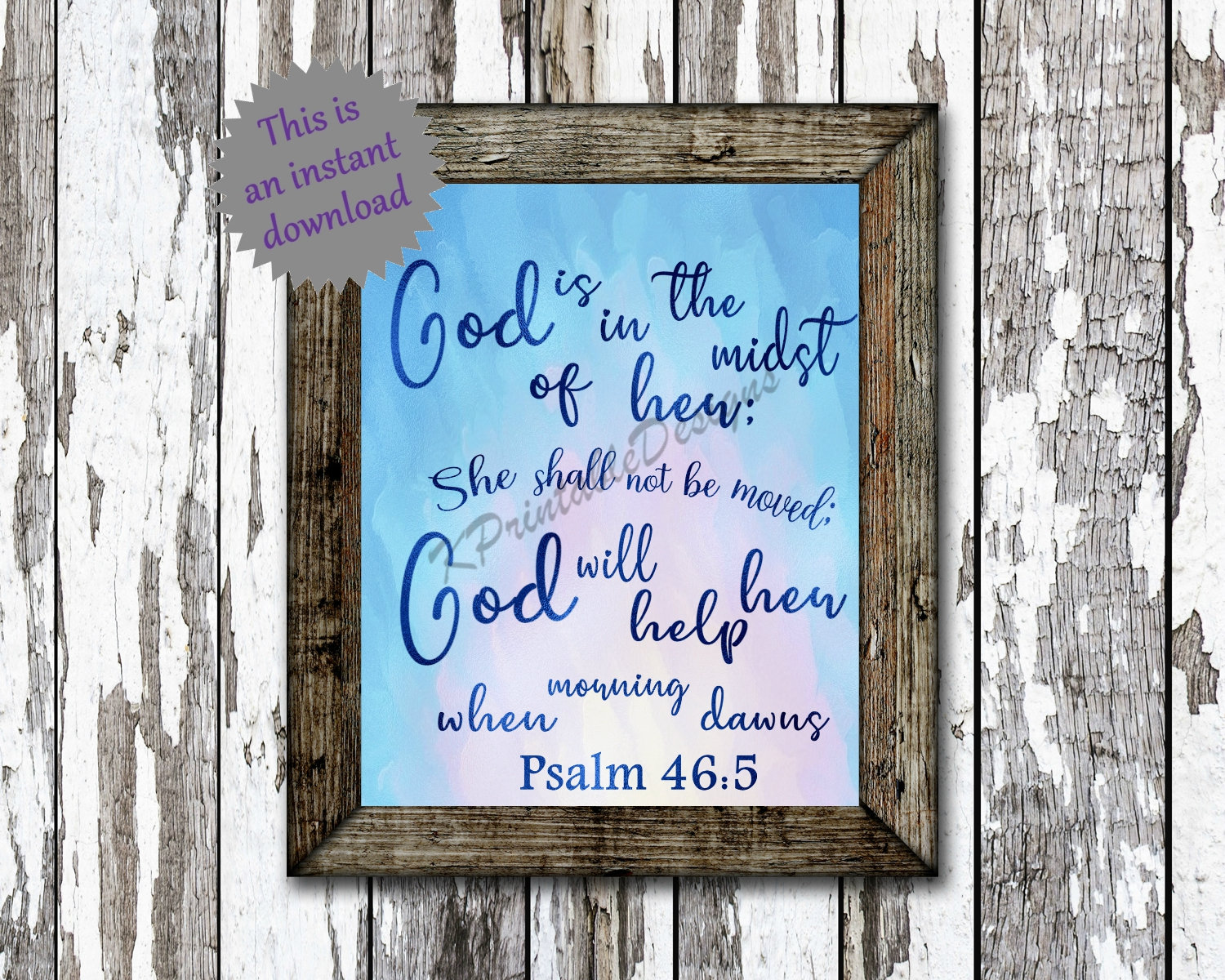 Psalm 46:5 Printable Design Art jpg Filesbible Studybible - Etsy