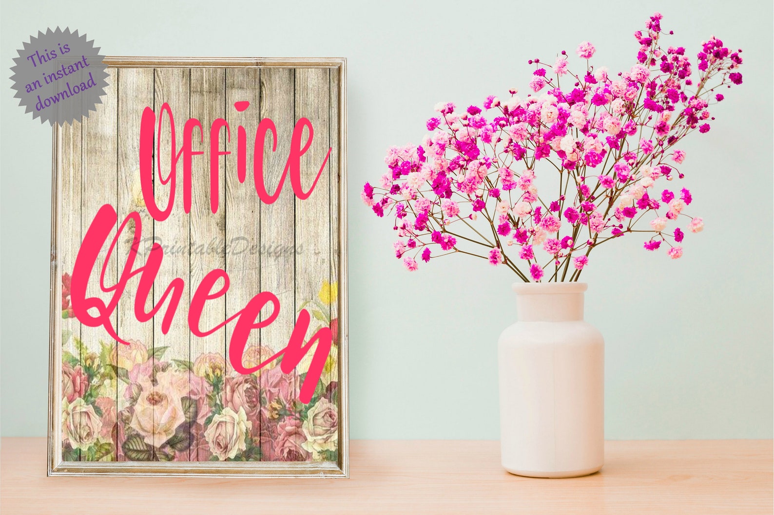 Office Queen Printable Design Art JPG Files Office Art, Office Quotes ...