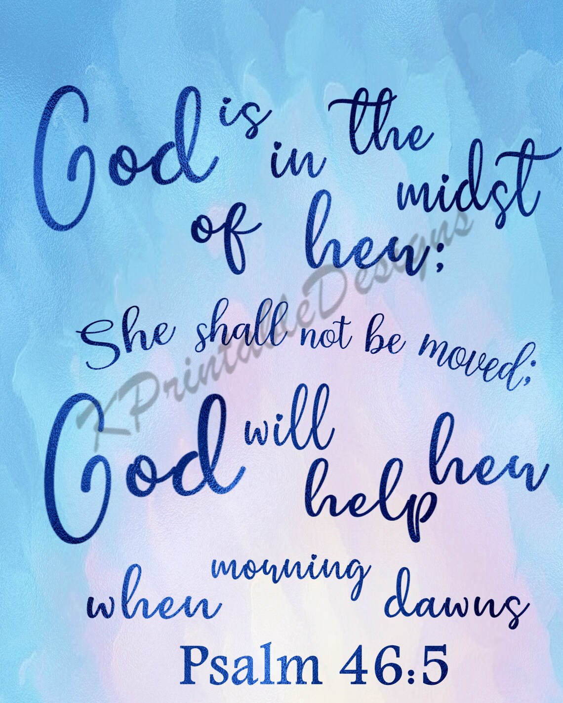 Psalm 46:5 Printable Design Art jpg Filesbible Studybible - Etsy