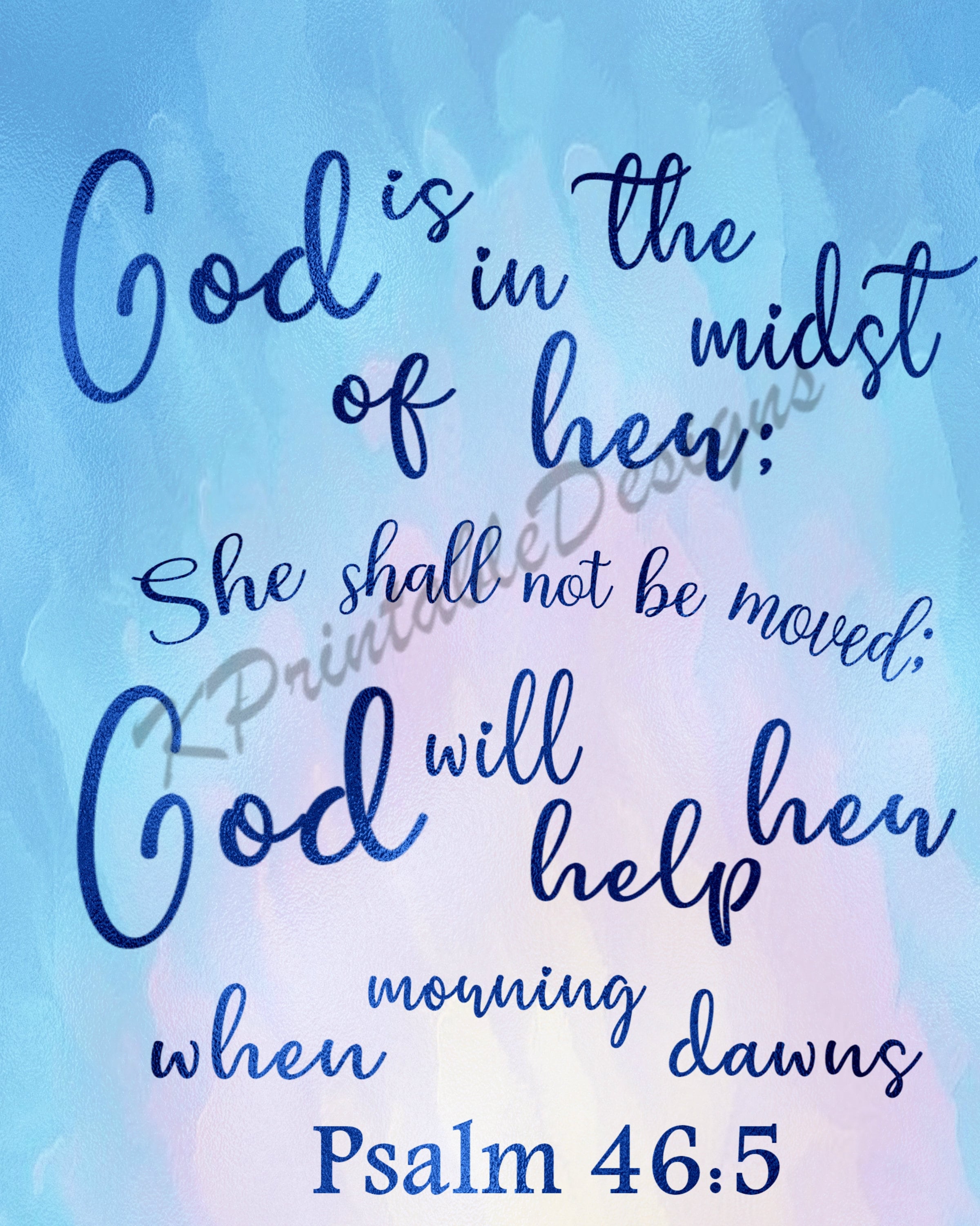 Psalm 46:5 Printable Design Art jpg Filesbible Studybible - Etsy
