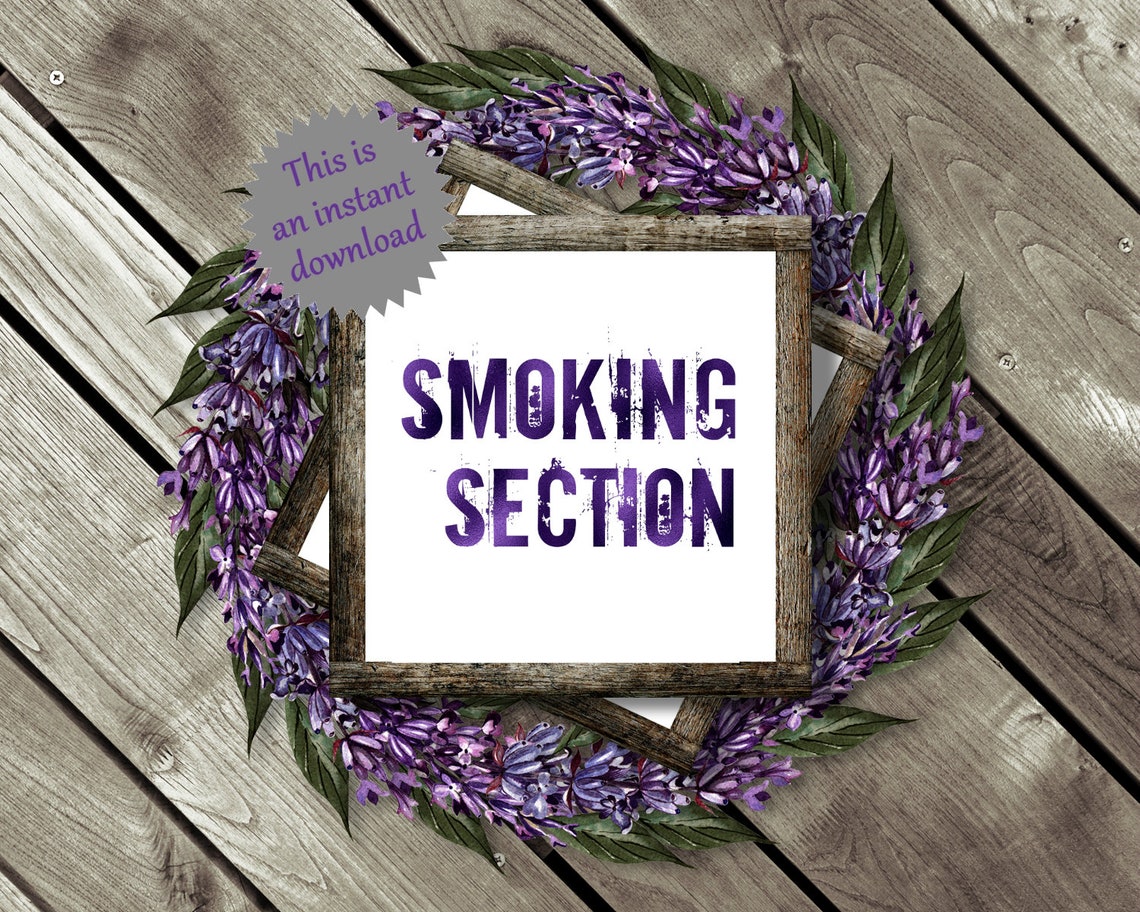 Smoking Section Printable Design Art JPG File SVG File PNG - Etsy