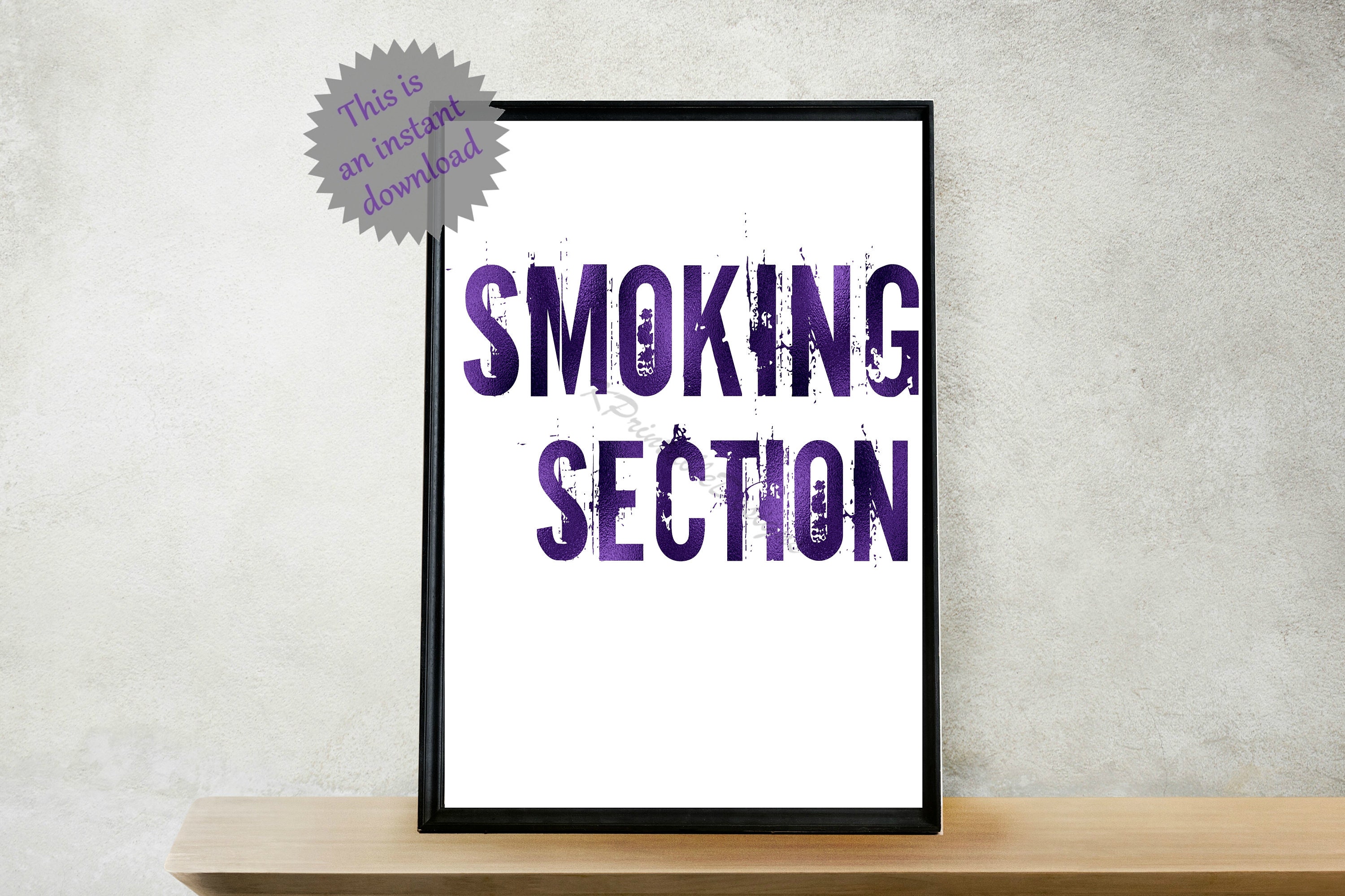 Smoking Section Printable Design Art JPG File SVG File PNG - Etsy