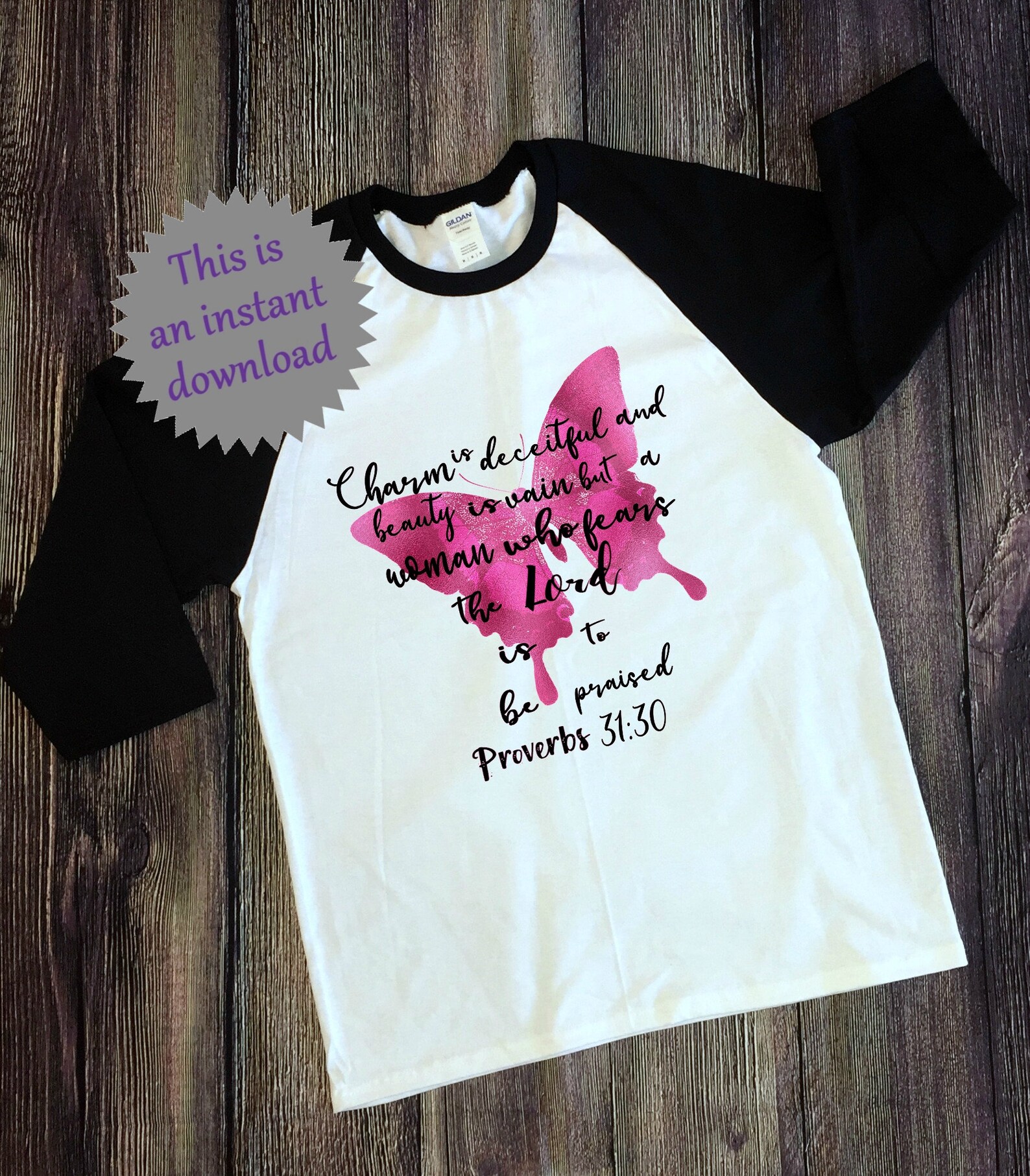 Proverbs 31:30 Printable Design Art JPG File PNG Filebible - Etsy