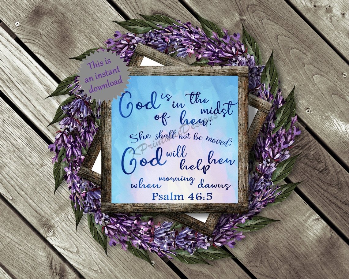 Psalm 46:5 Printable Design Art jpg Filesbible Studybible - Etsy