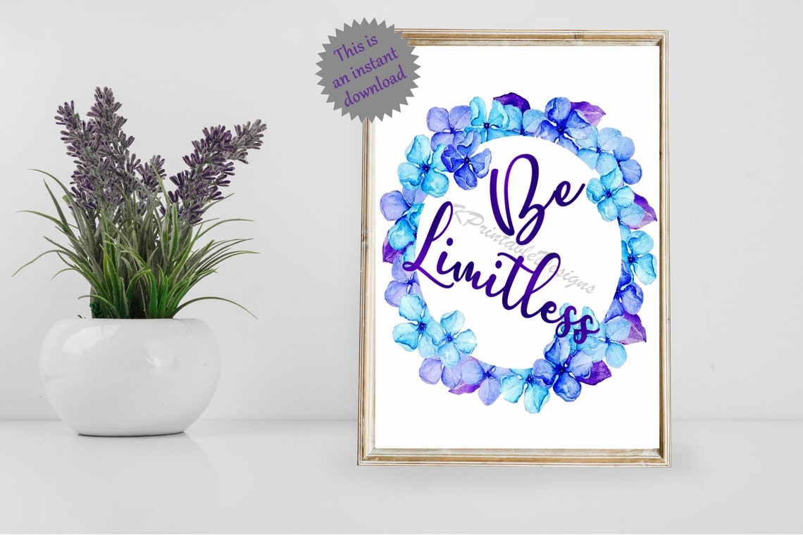 Be Limitless Printable Design Art JPG File PNG Filestrong - Etsy