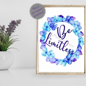 Be Limitless Printable Design Art JPG File PNG Filestrong - Etsy