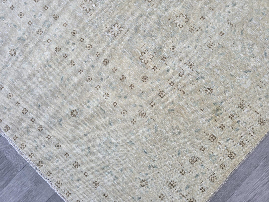 Persian Deising Rug 8x11, Oversized Neutral Vintage Area Rug, Bedroom ...