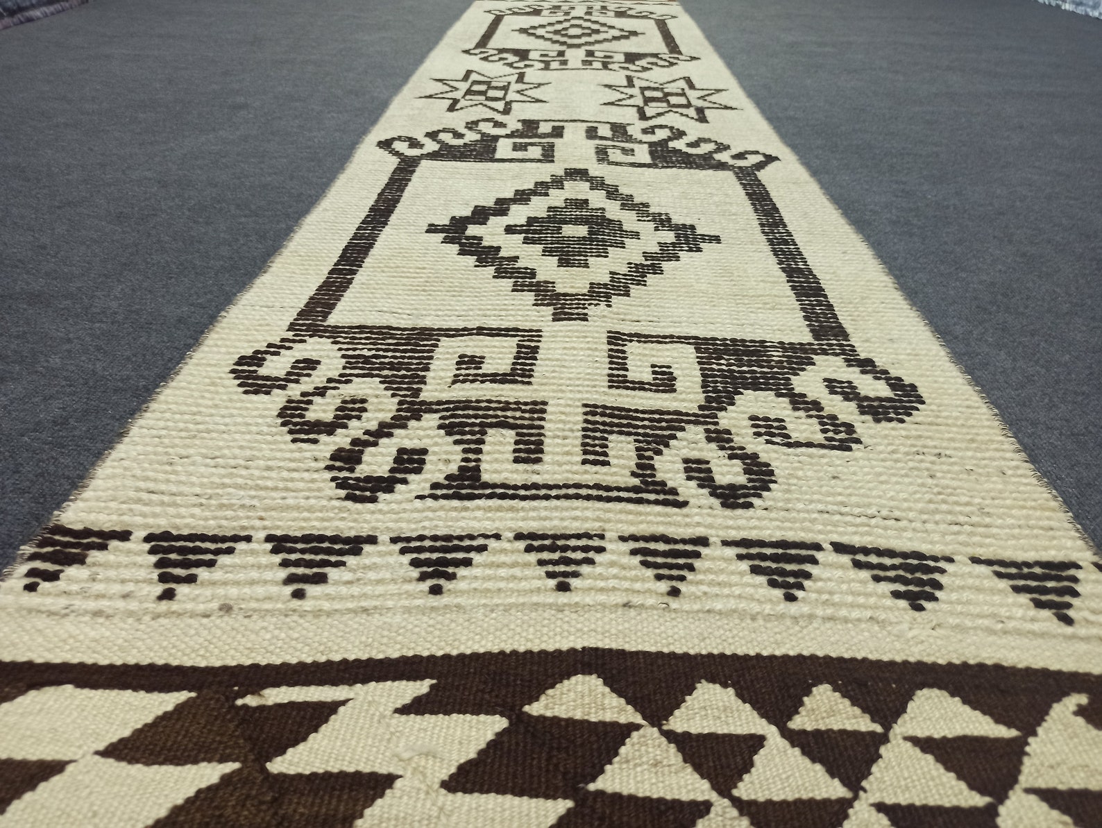 2x11 Kurdish Herki Vintage Neutral Rug Runner | Etsy