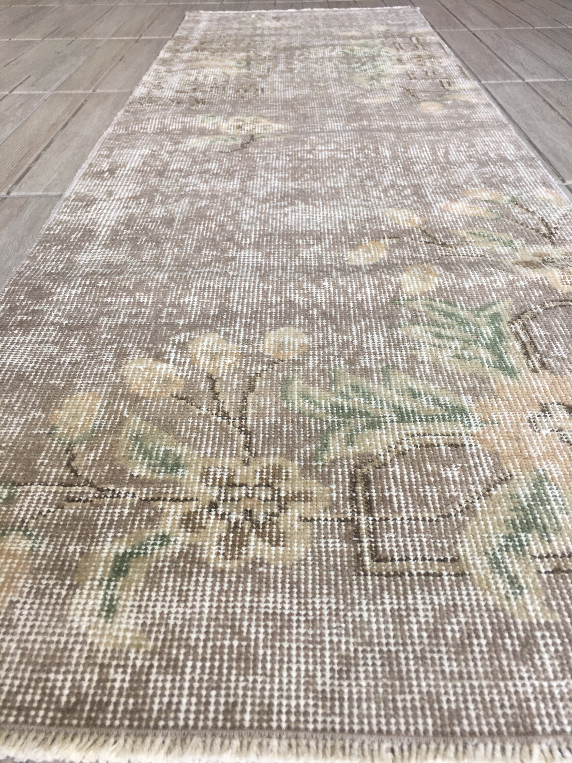 2x7 Neutral runner rug Beige and cream floral kitchen | Etsy