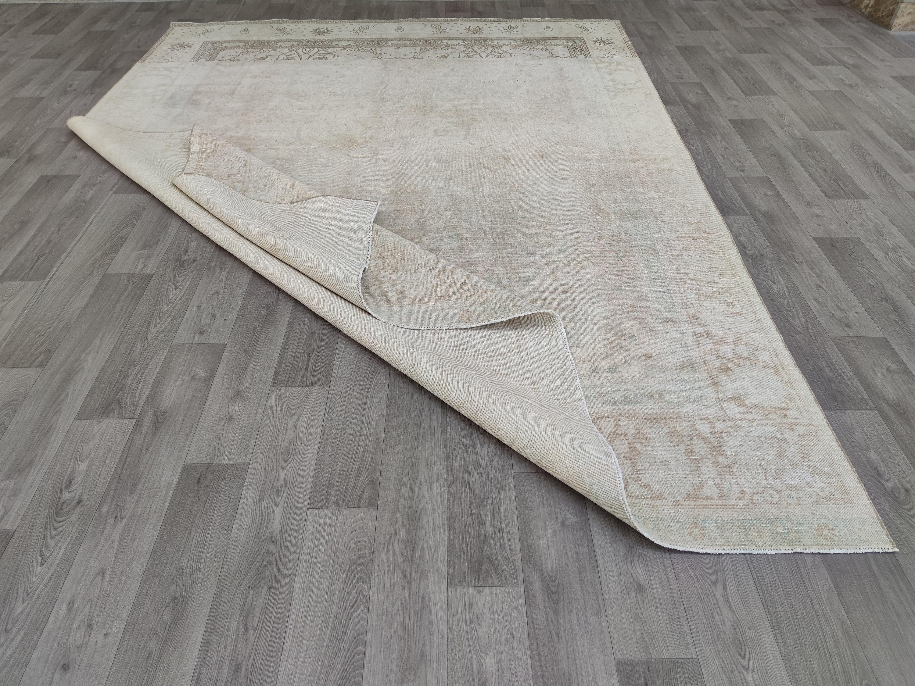 Unique Abrash Rug Turkish Vintage Neutral Area Rug 9x12 Feet - Etsy