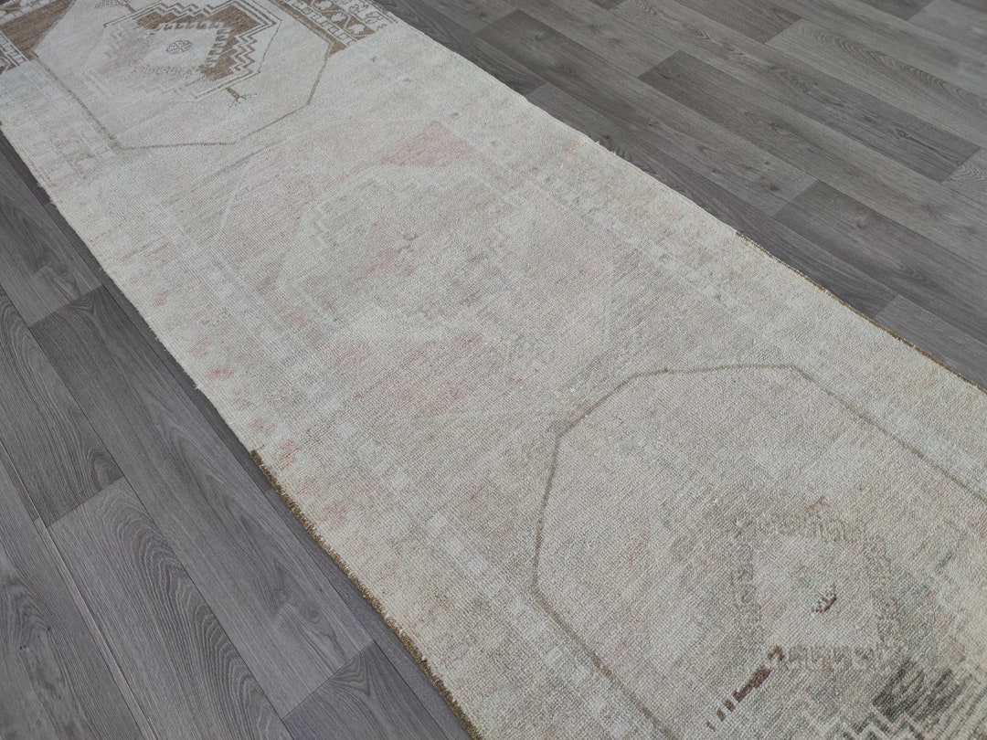 Runner 3x11 Feet Turkish Rug Neutral Vintage Runner Faded - Etsy