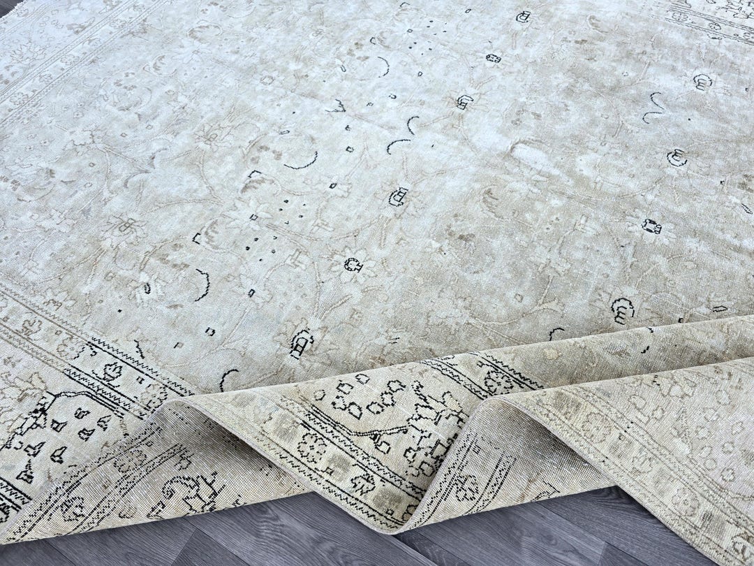 Distressed Rug 10x12, Turkish Nuetral Vintage Area Rug, Ruf for Living ...