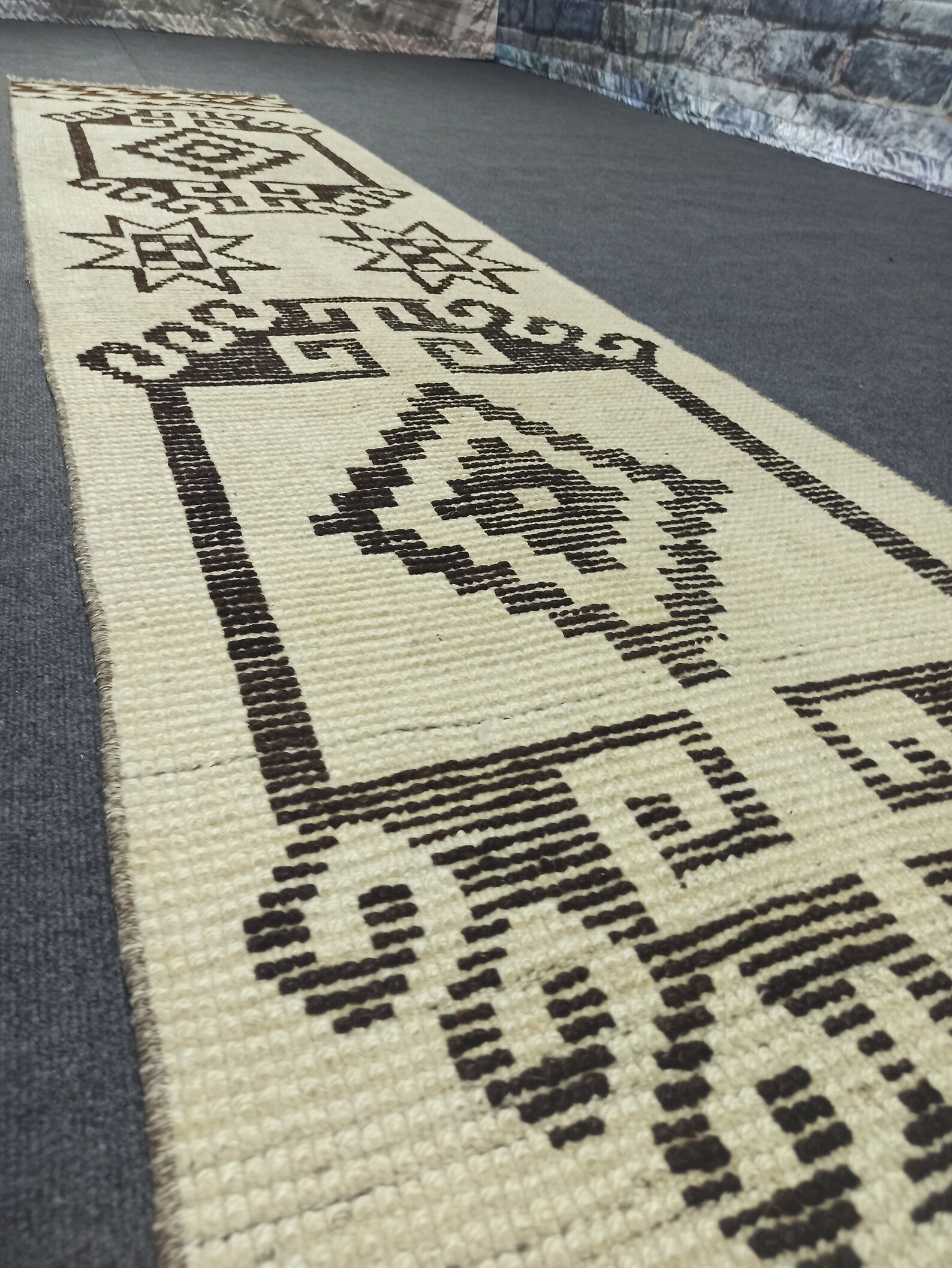 2x11 Kurdish Herki Vintage Neutral Rug Runner | Etsy